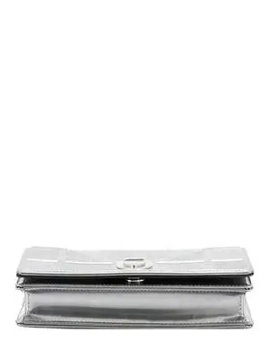 Dior Diorama Wallet On Chain Cannage Embossed Calfskin Clutch Bag - Silver