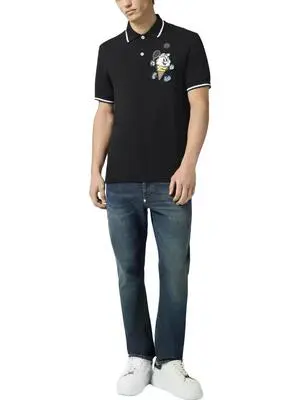 Philipp Plein Ice Cream Graphic Print Polo Shirt - Black