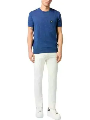 Philipp Plein Round Neck T-shirt Openwork Monogram - Blue
