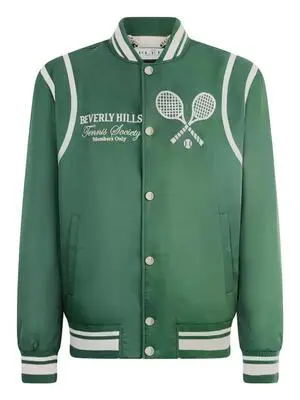 Philipp Plein Long-sleeve Bomber Jacket With Embroidered Details - Green