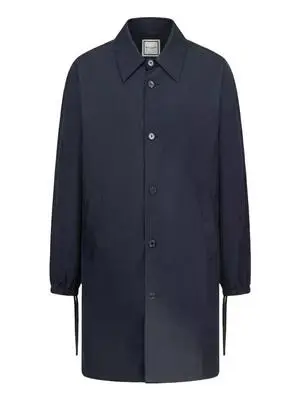 WOOYOUNGMI Drawstring Cuff Logo Plaque Coat - Blue