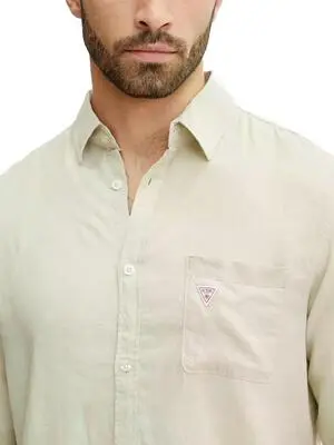 Guess Patch-pocket Long-sleeved Shirt - Neutrals