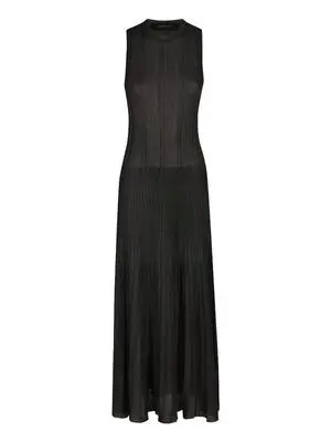 Federica Tosi Ribbed-knit Sleeveless Maxi Dress - Black