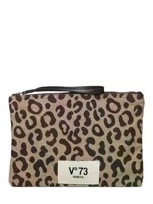 V°73 Leopard-print Wristlet Makeup Bag - Neutrals