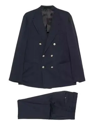 Eleventy Double-breasted Chest-pocket Suit - Blue