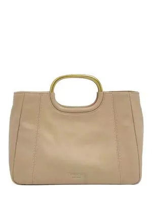 TWINSET Metal Handle Leather Tote Bag - Neutrals