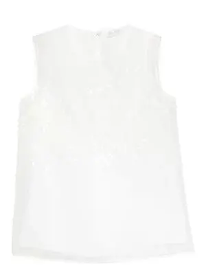 PANICALE Sequin Embellished Sleeveless Top - White