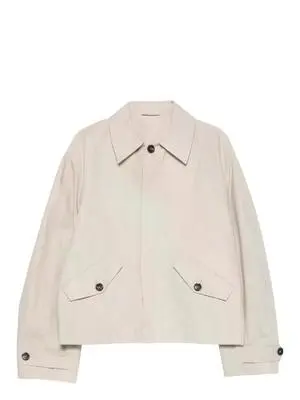 Séfr Beige Cotton Button-up Shirt Jacket - Neutrals