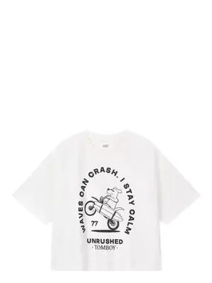 STUDIO TOMBOY Graphic Print Boxy-fit T-shirt - White