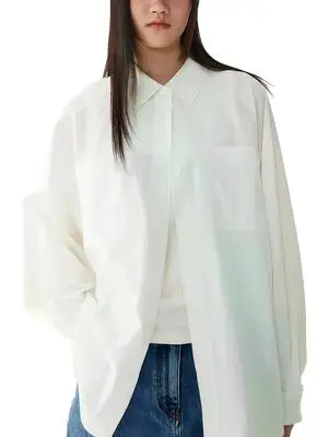 STUDIO TOMBOY Chest Pocket Oversized Shirt - White