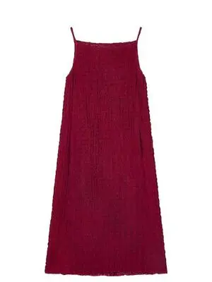 STUDIO TOMBOY Textured Tie-waist Midi Dress - Red