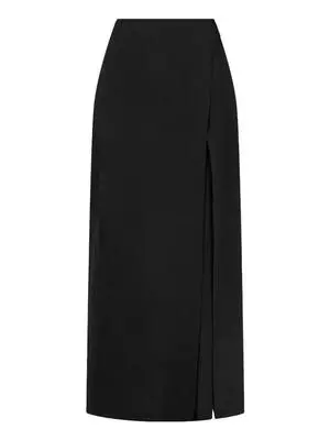 STUDIO TOMBOY Wrap-front Slit Maxi Skirt - Black