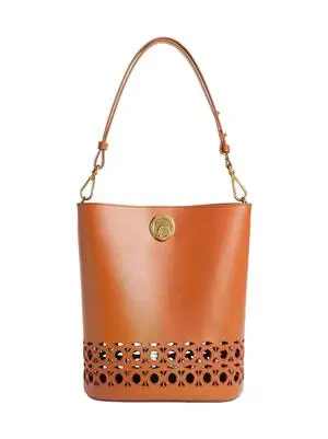 COCCINELLE Medium Nikla Laser-cut Leather Shoulder Bag - Orange