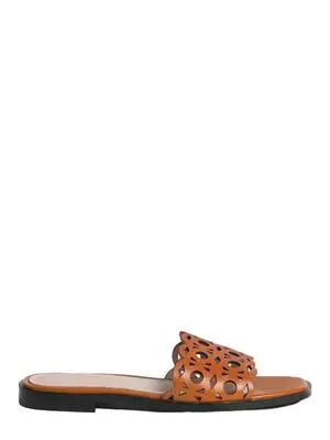 COCCINELLE Scalloped-edge Cut-out Sandals - Brown