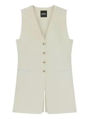 BOSS Button-fastening Sleeveless Waistcoat - Neutrals