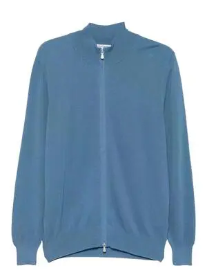 GRAN SASSO Zip-up Knitted Sweatshirt - Blue