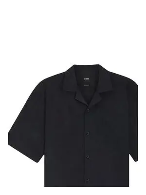 BOSS Short-sleeve Camp-collar Shirt - Black
