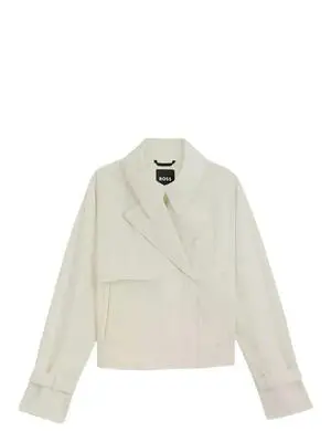 BOSS Double-breasted Gabardine Jacket - Neutrals