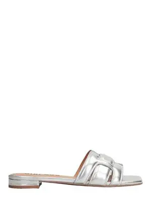 BIBI LOU Holly -tone Interwoven Strap Flat Sandals - Silver