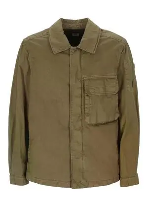 C.P. COMPANY Lens-detail Garment-dyed Shirt - Green