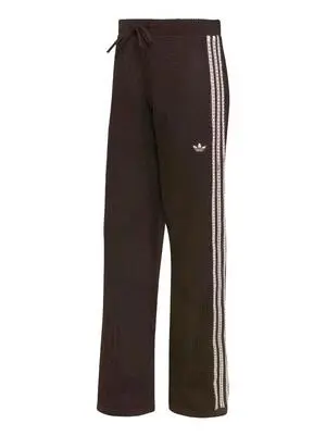 Adidas Crochet Knit Side Stripe Trousers - Brown