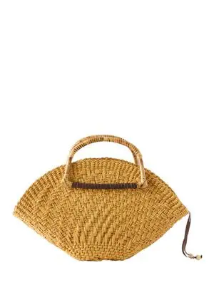 SENSI STUDIO Leather-trimmed Straw Tote - Neutrals