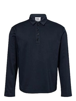 NOBL Patrick Long-sleeve Jersey Polo Top - Navy