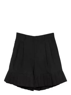 Noir Kei Ninomiya Pleated-trim Shorts - Black