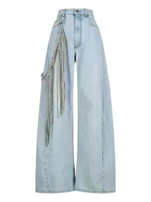 Giuseppe Di Morabito Wide-leg Jeans With Chain Detail - Blue