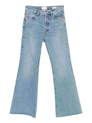 FRAME The Lax Raw-edge Wide-leg Jeans - Blue