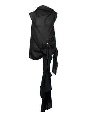 Yohji Yamamoto Twisted-detail Sleeveless Blouse - Black