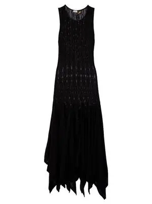 Loewe Pointelle Cotton Maxi Dress - Black