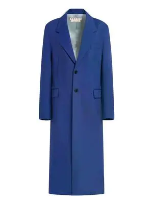 Marni Single-breasted Long Coat - Blue