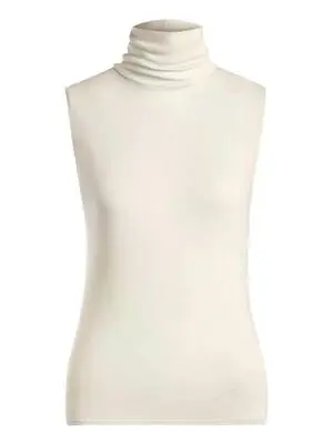 12 STOREEZ 12 STOREEZ Sleeveless Roll-Neck Top Neutrals