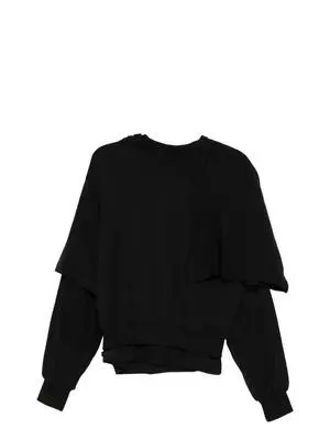 ALAINPAUL Hanging Ruffled Hoodie - Black