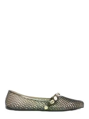 ANCIENT GREEK SANDALS Iro Shell-embellished Ballet Flats - White