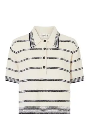 RÓHE RÓHE Striped Cotton-Blend Terry Polo Shirt Multi