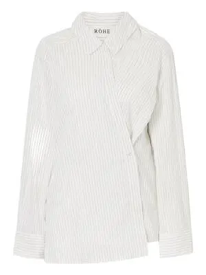 RÓHE Striped Crepon Shirt With Asymmetrical Button Closure - Multi