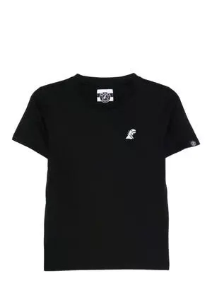 AGNES B. Flower Dino Patched T-shirt - Black