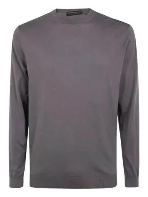 FILIPPO DE LAURENTIIS Fine-knit Crew Neck Sweater - Grey