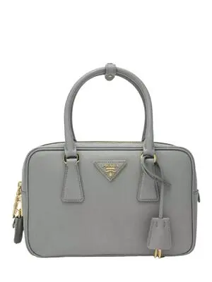 Prada Triangle-plaque Tote Bag Grey