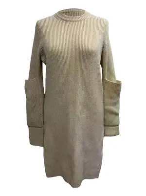 JOSEPH Ribbed Knit Side-slit Sweater Dress - Neutrals