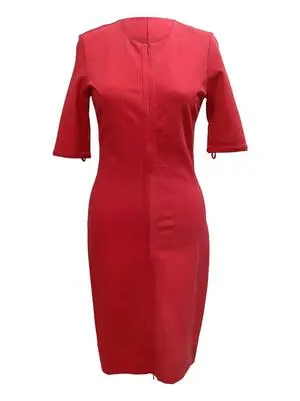 Diane Von Furstenberg Vintage Saturn Zip-up Dress - Red