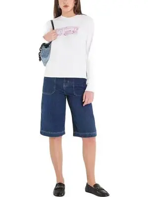 Karl Lagerfeld Floral-print Logo-patch Sweater - White