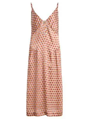 Dries Van Noten Daliya Polka Dot Silk Midi Dress - Multi