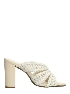 AREZZO Woven Crossover Block Heel Sandals - Neutrals