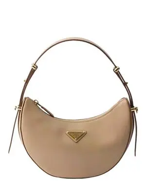 Prada Arqué Mini Leather Shoulder Bag - Neutrals