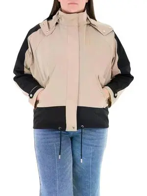 ELENA MIRÒ Colour-block Hooded Jacket - Neutrals