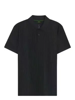 BOSS Textured-knit Polo Shirt - Blue