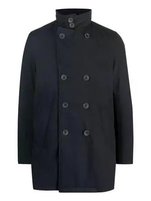 Herno Quilted Double-breasted Coat - Blue